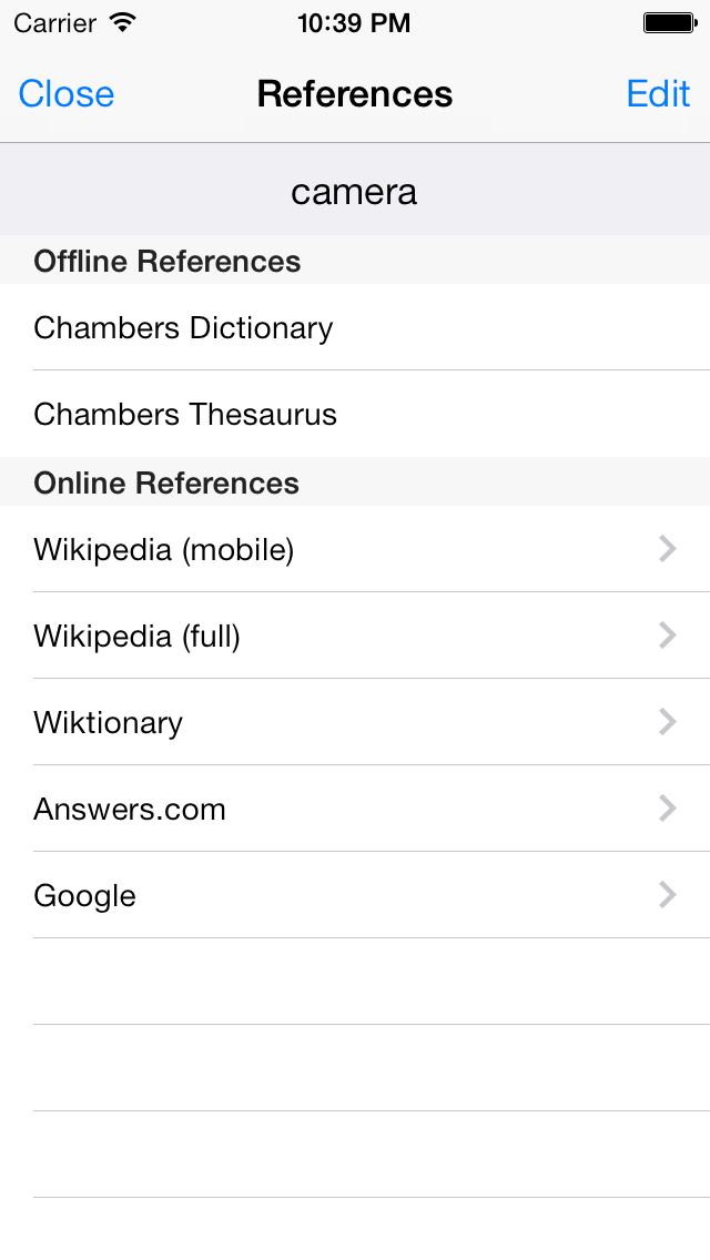 WordWeb iPhone Dictionary and Thesaurus